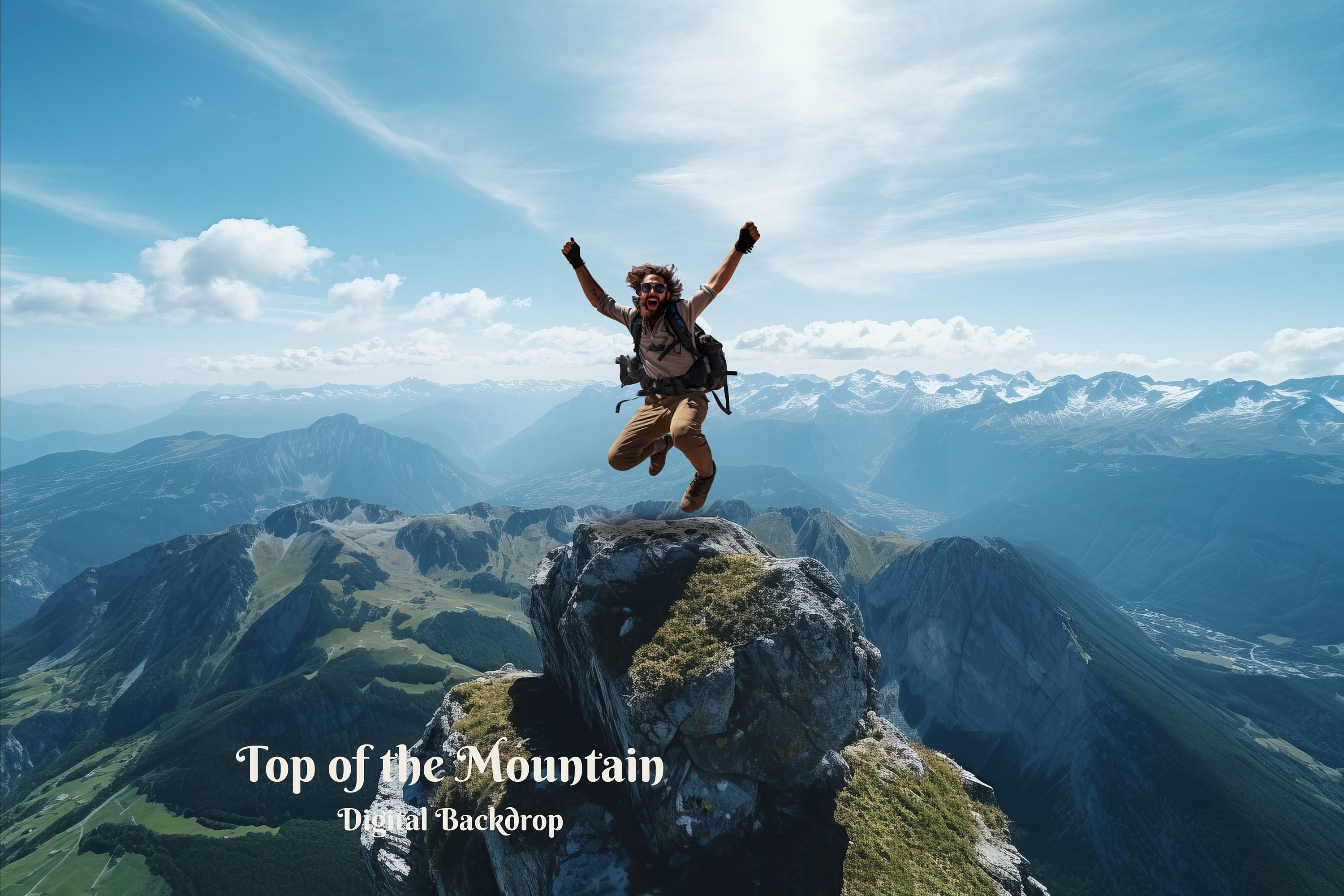 Top of the Mountain Digital Backdrop for Reaching Success Composite ...