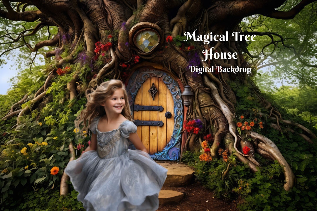 Magical Tree House Digital Backdrop Fantasy Door Photo Background Fairy ...