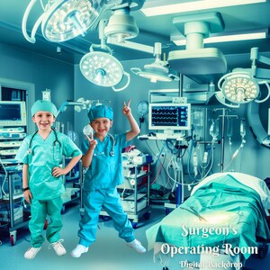 Surgeon's Operating Room Digital Backdrop Medical Operation Background ...