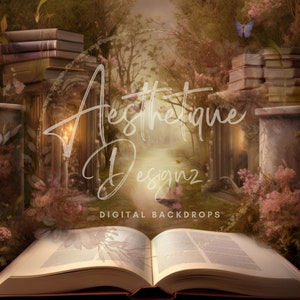 Fairy Tale Book Digital Backdrop Fantasy Land Digital Background Fairy ...
