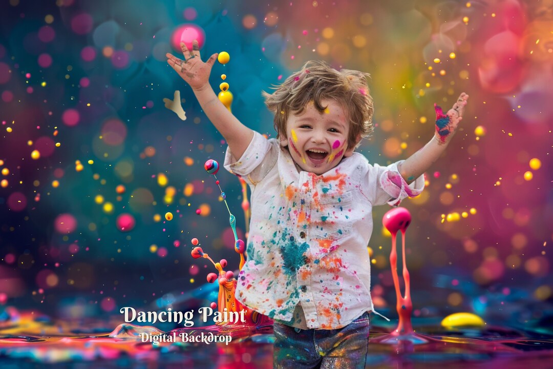 Dancing Paint Digital Backdrop Rave Party Photo Background for Paint ...
