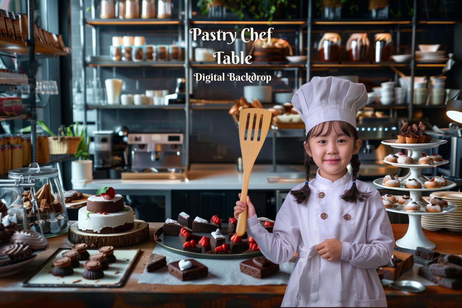 Master Pastry Baker Digital Backdrop Modern Bakery Photography ...