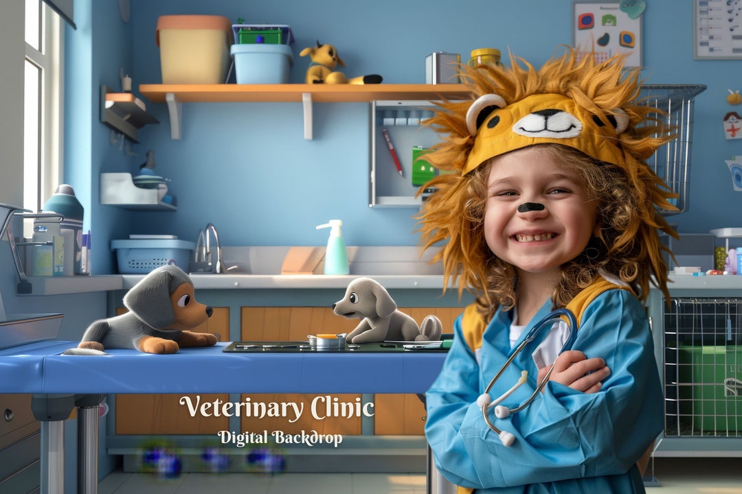 Veterinary Kid Clinic Digital Backdrop Medical Operation Background ...