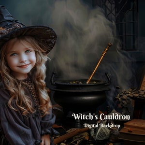 Witch's Cauldron Digital Backdrop Haunted House Photo Background for ...
