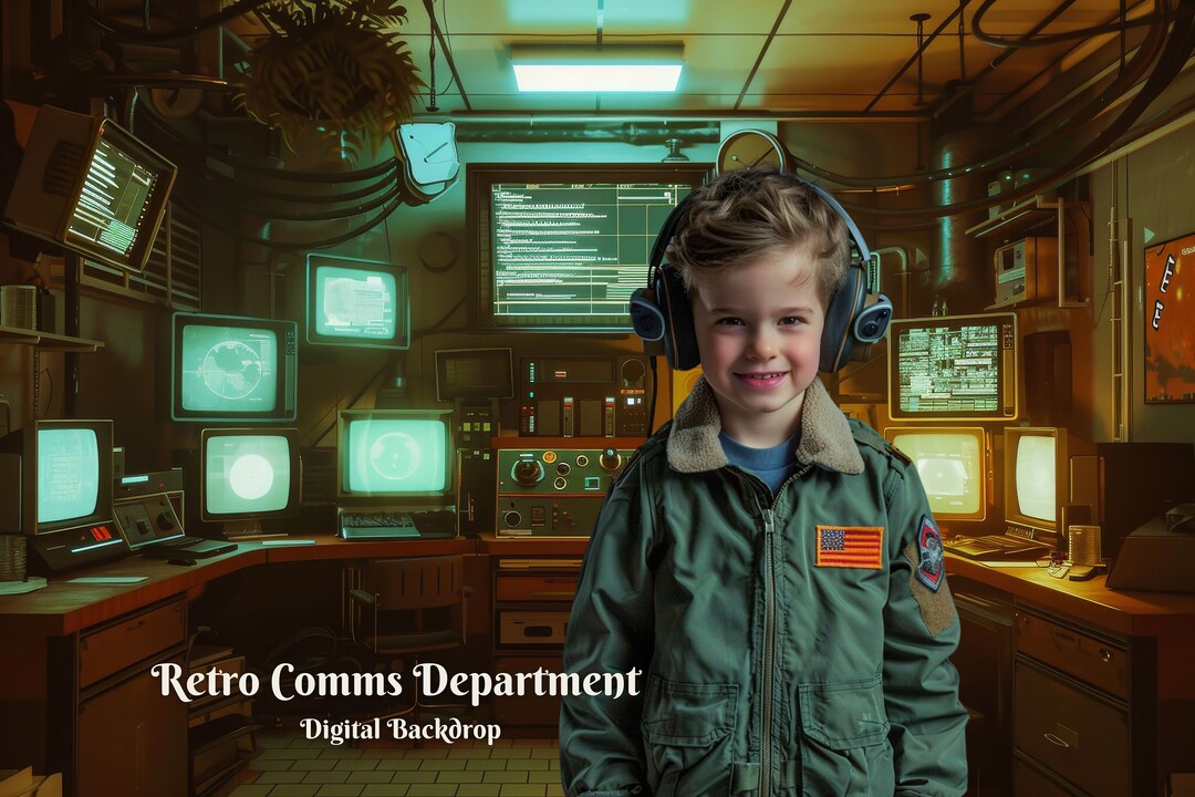 Retro Comms Department Digital Backdrop Radio Communication Specialist for Morse Code Creative ...