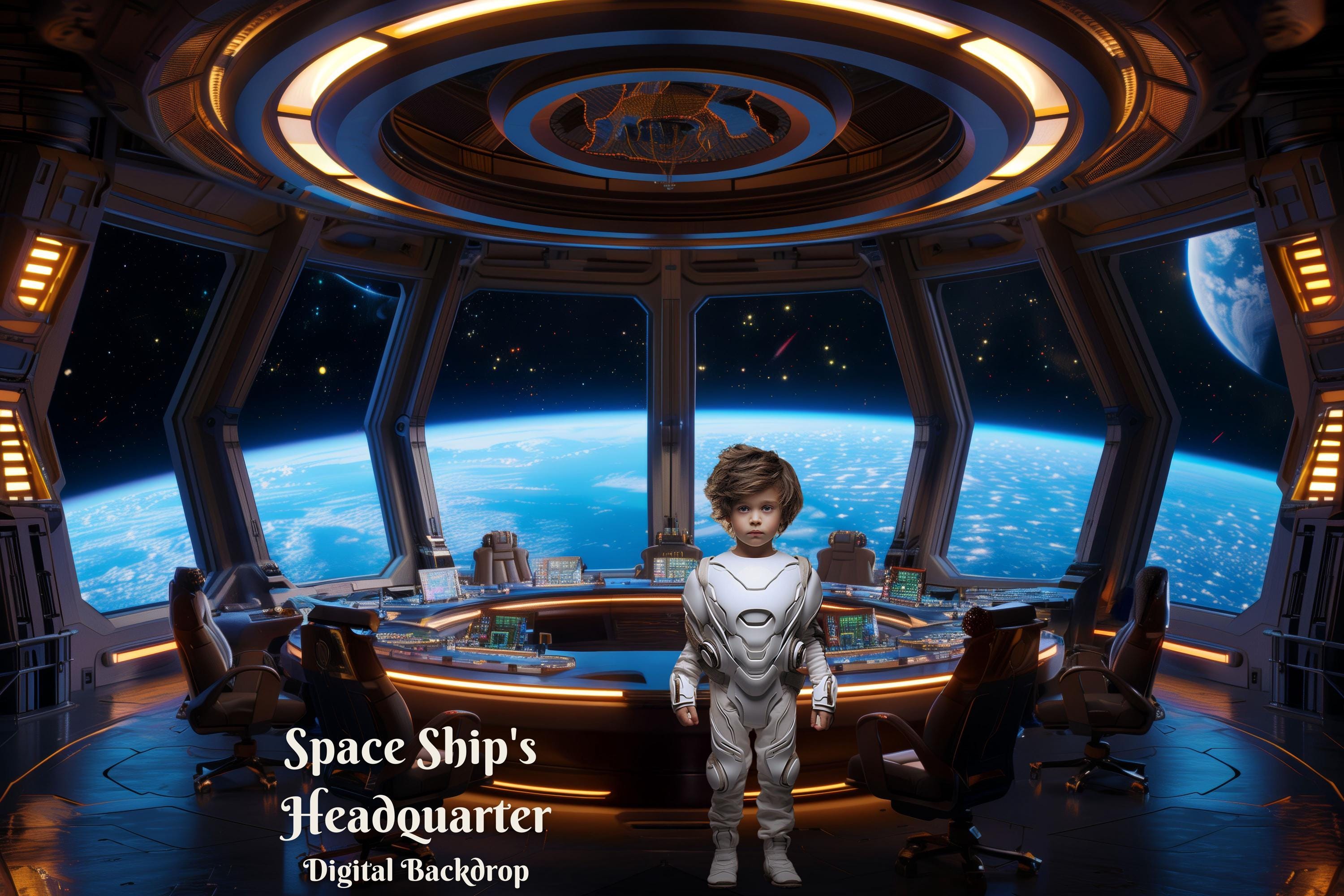 Space Ship's Headquarter Digital Backdrop for Advanced Future ...