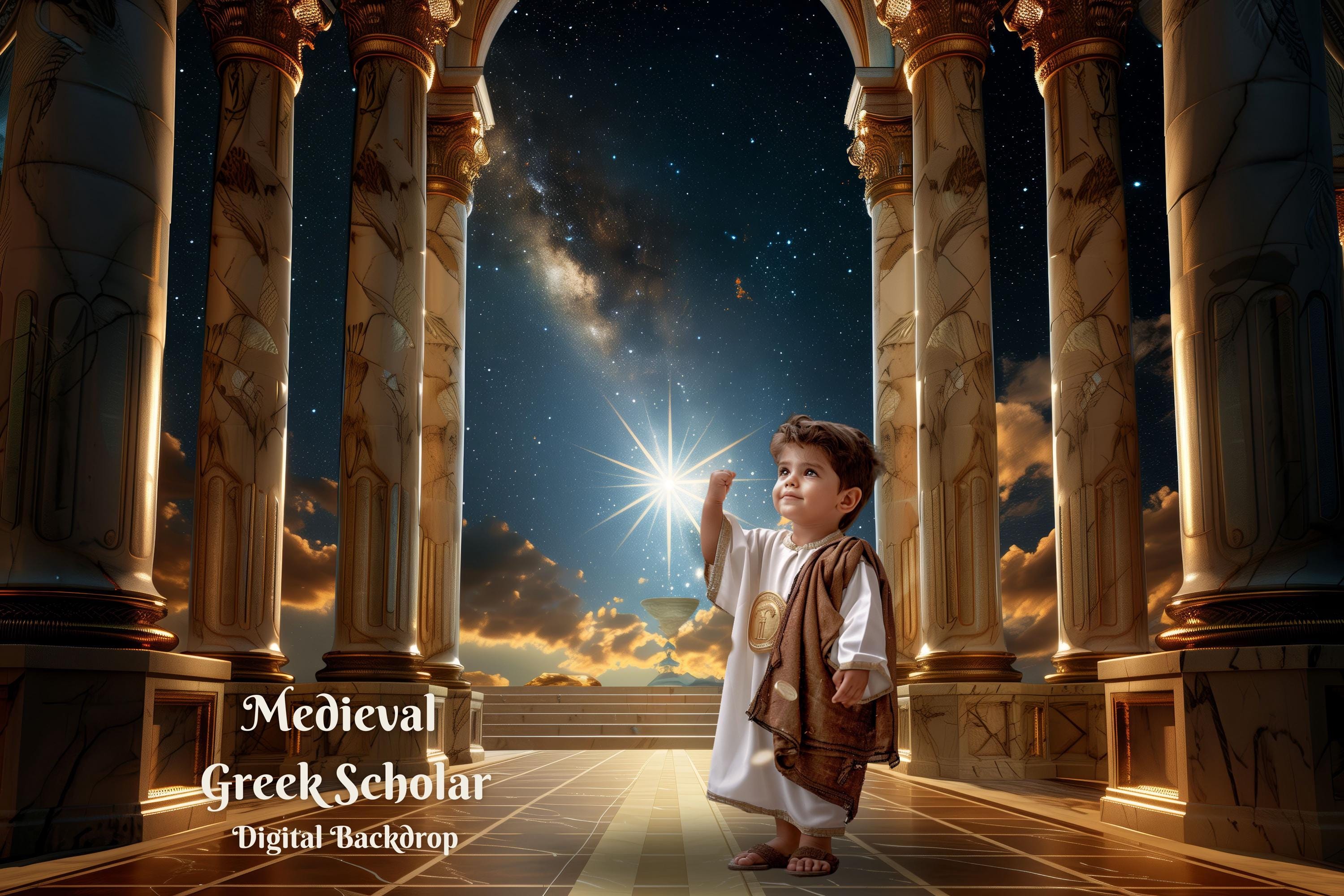 Medieval Greek Scholar Digital Backdrop Greek Gods Digital Background ...