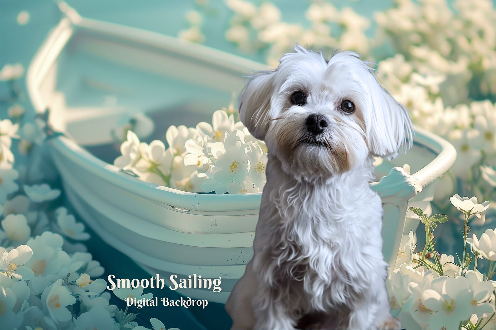 Pet Farewell Digital Backdrop for White Flowers Photo Background for ...