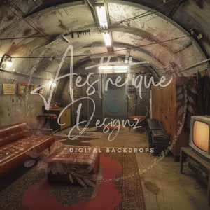 Bunker's Living Area Digital Backdrop for Post Apocalyptic Fallout ...