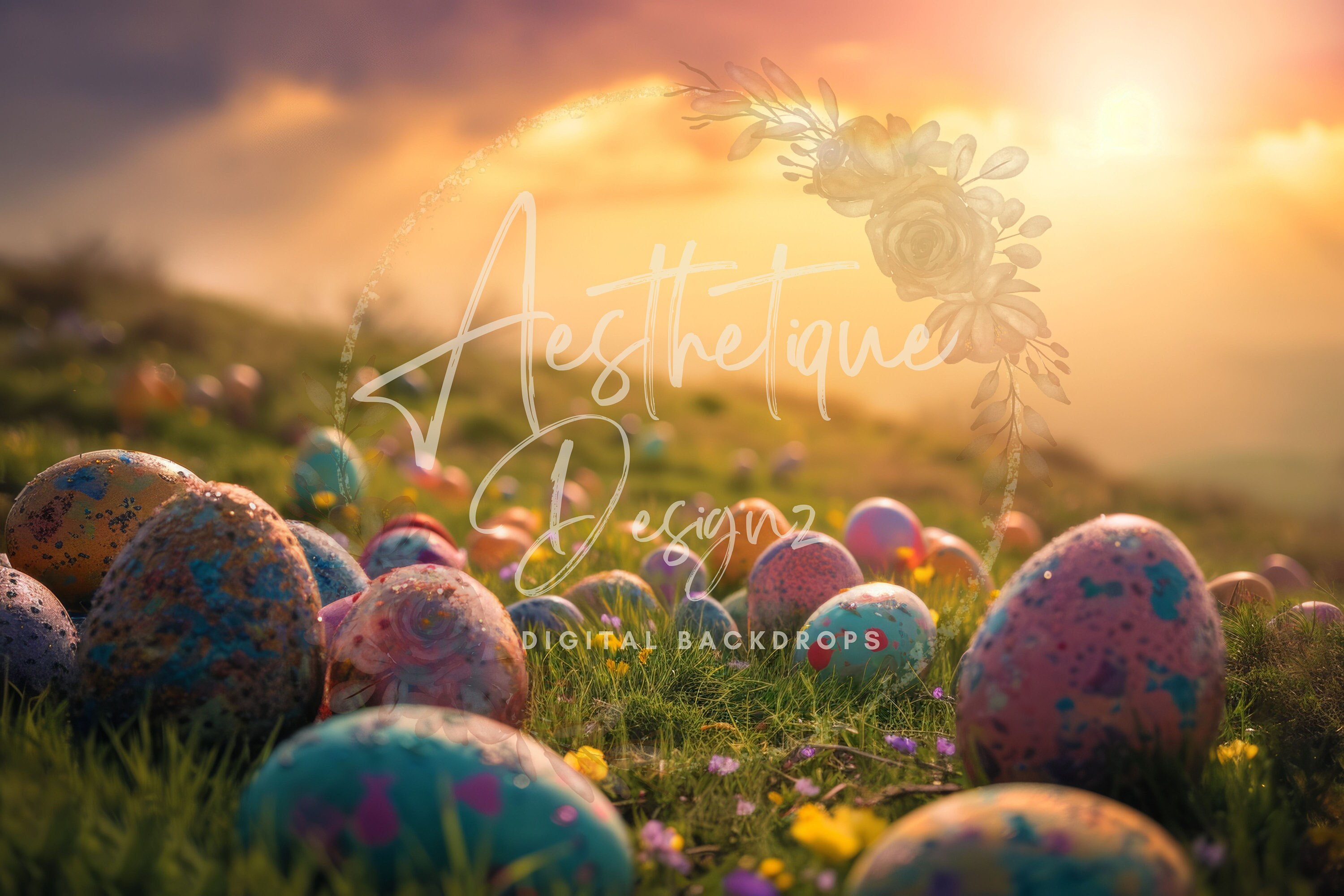 Giant Easter Eggs Digital Backdrop for Easter Egg Hunt Composite Images ...