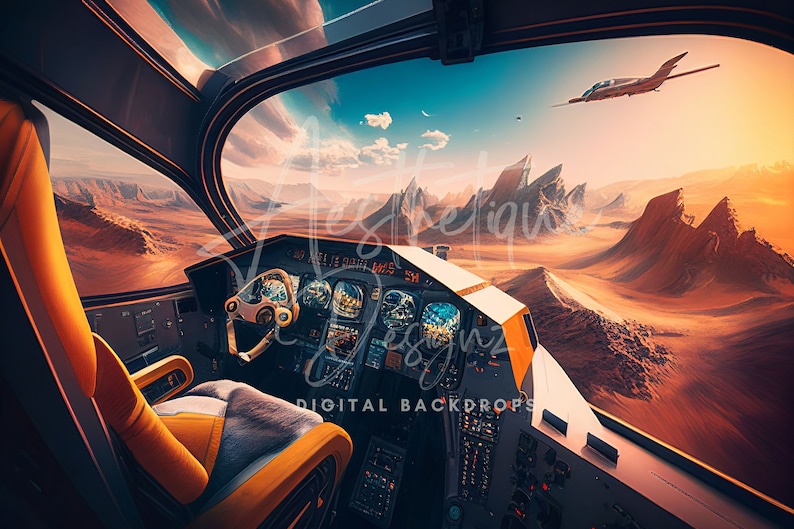 Airplane Pilot Digital Backdrop Plane Cockpit Background - Etsy