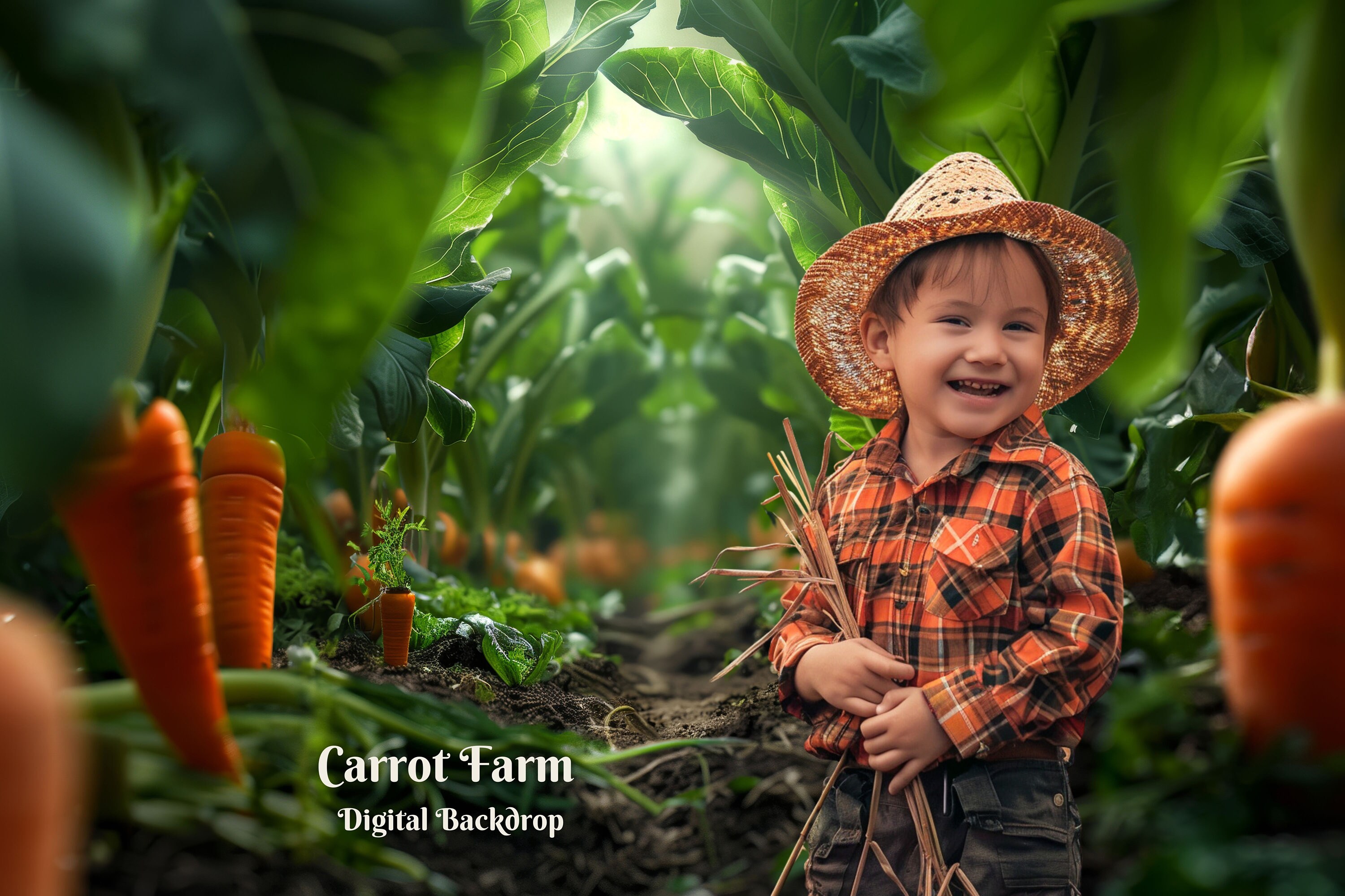 Carrot Farm Digital Backdrop Carrot Plantation Digital Background for ...