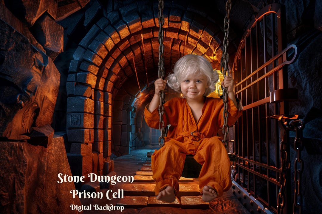 Stone Dungeon Prison Cell Digital Backdrop Stone Cell Digital ...