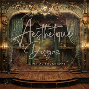 Opera Stage Digital Backdrop Classical Performance Theater Background ...