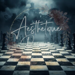 Ominous Chessboard Digital Backdrop Dark Chess Digital Background Giant ...