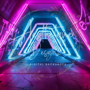Neon Underground Bunker Digital Backdrop for Street Dancer Composite ...