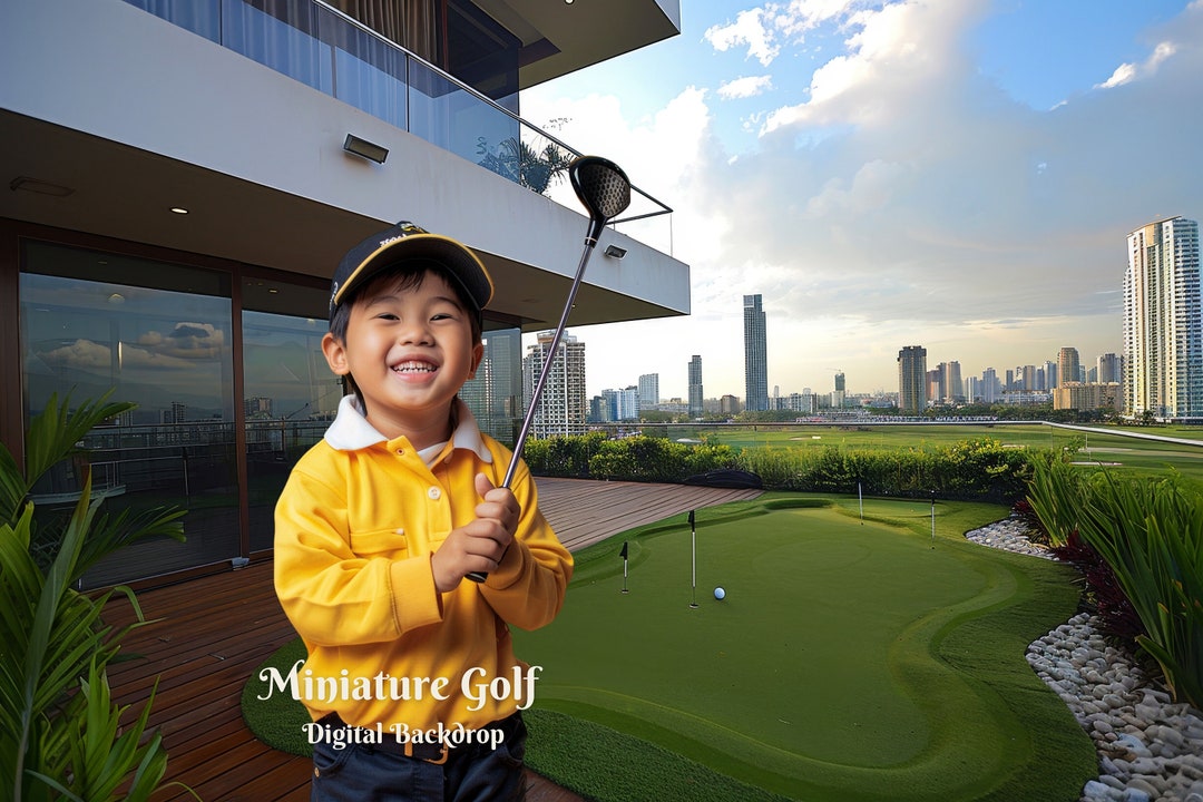 Miniature Golf Digital Backdrop Hotel Club House Photography Background ...