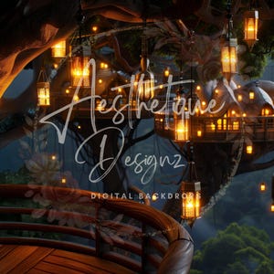 Elf City Balcony Digital Backdrop for Forest Tree Tribes Composite ...