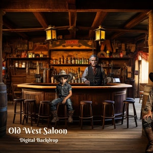 Old West Saloon Digital Backdrop Cowboy's Bar Digital Background Old ...