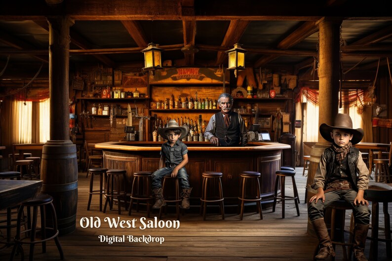 Old West Saloon Digital Backdrop Cowboy's Bar Digital Background Old ...