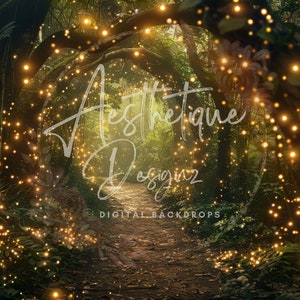 Firefly Forest Digital Backdrop Fantasy Land Digital Background Fairy ...