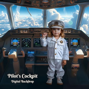 Airplane Pilot Digital Backdrop Plane Cockpit Background Profession ...