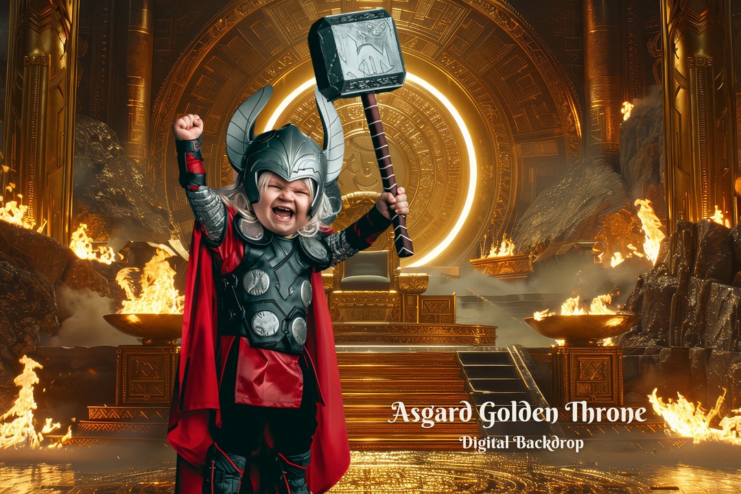 Asgard's Golden Throne Digital Backdrop Royal Palace of Valaskjalf ...
