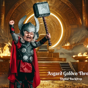 Asgard's Golden Throne Digital Backdrop Royal Palace of Valaskjalf ...