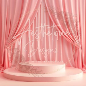 Pink Curtain Stage Digital Backdrop for Ballerina Stage Composite ...
