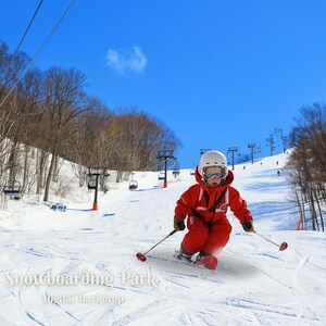 Snowboarding Park Digital Backdrop Chilly Winter Background for Skiing ...