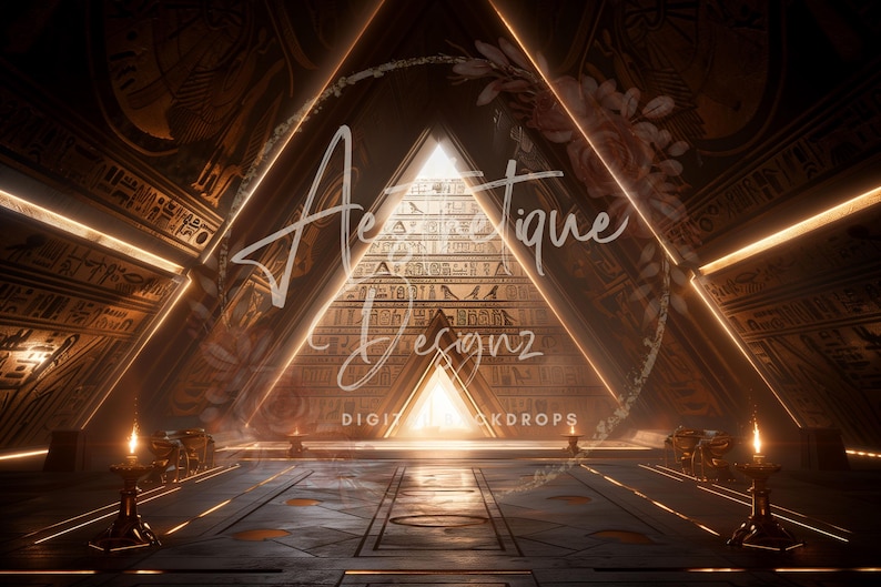 Pyramid Chamber Digital Backdrop Pyramid Hall Digital Background ...