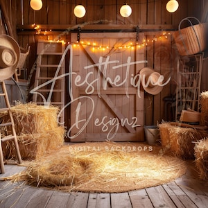 Rustic Barn Studio Digital Backdrop Hay Barn Background Stable Digital ...