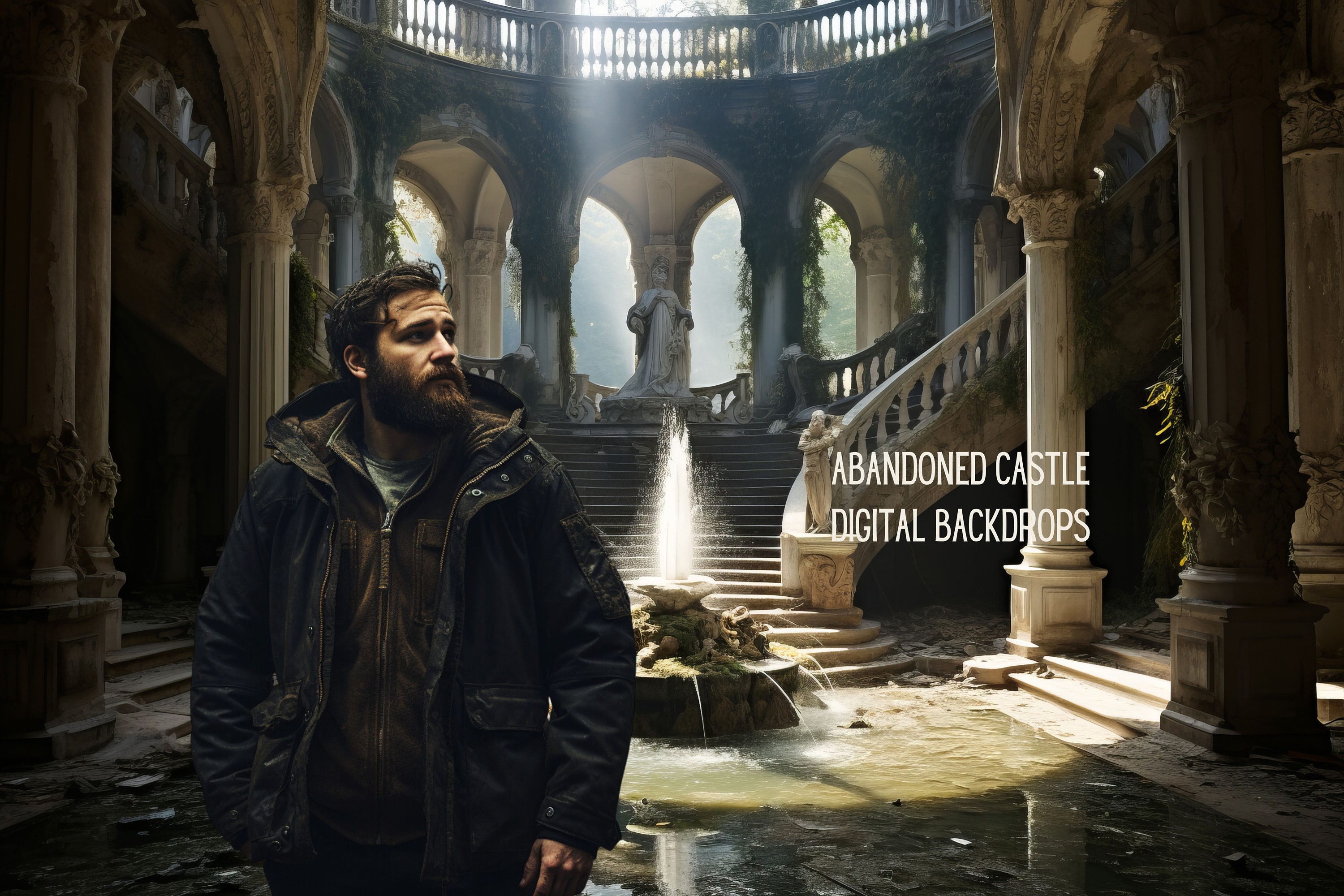60 Abandoned Castle Digital Backdrops Urban Decay Photography ...