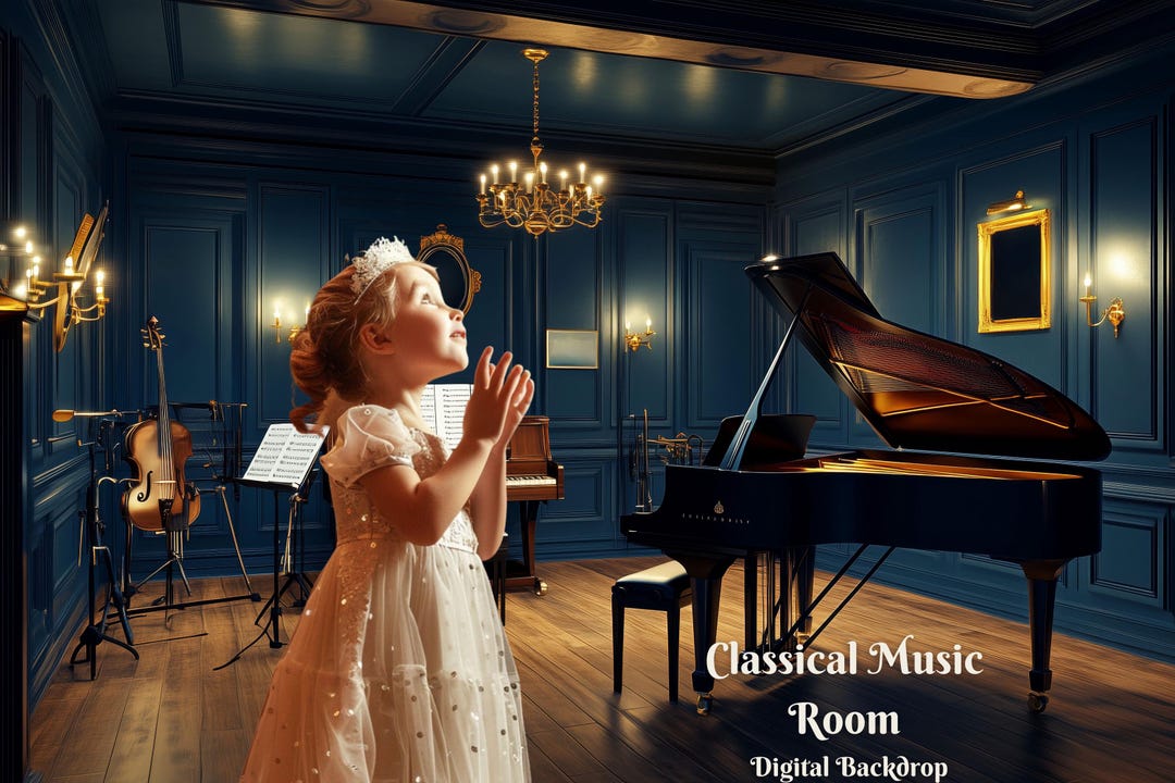Classical Music Room Digital Backdrop Classical Performance Theater ...
