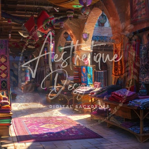 Medieval Carpet Bazaar Digital Backdrop Wool Rugs Stall Market Digital ...