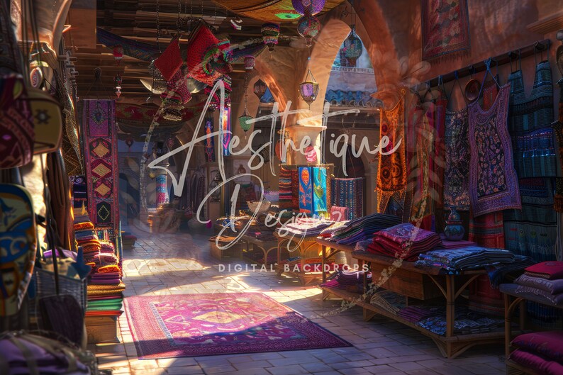 Medieval Carpet Bazaar Digital Backdrop Wool Rugs Stall Market Digital ...