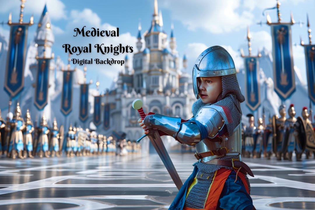 Medieval Royal Knights Digital Backdrop Knights Banner Digital ...