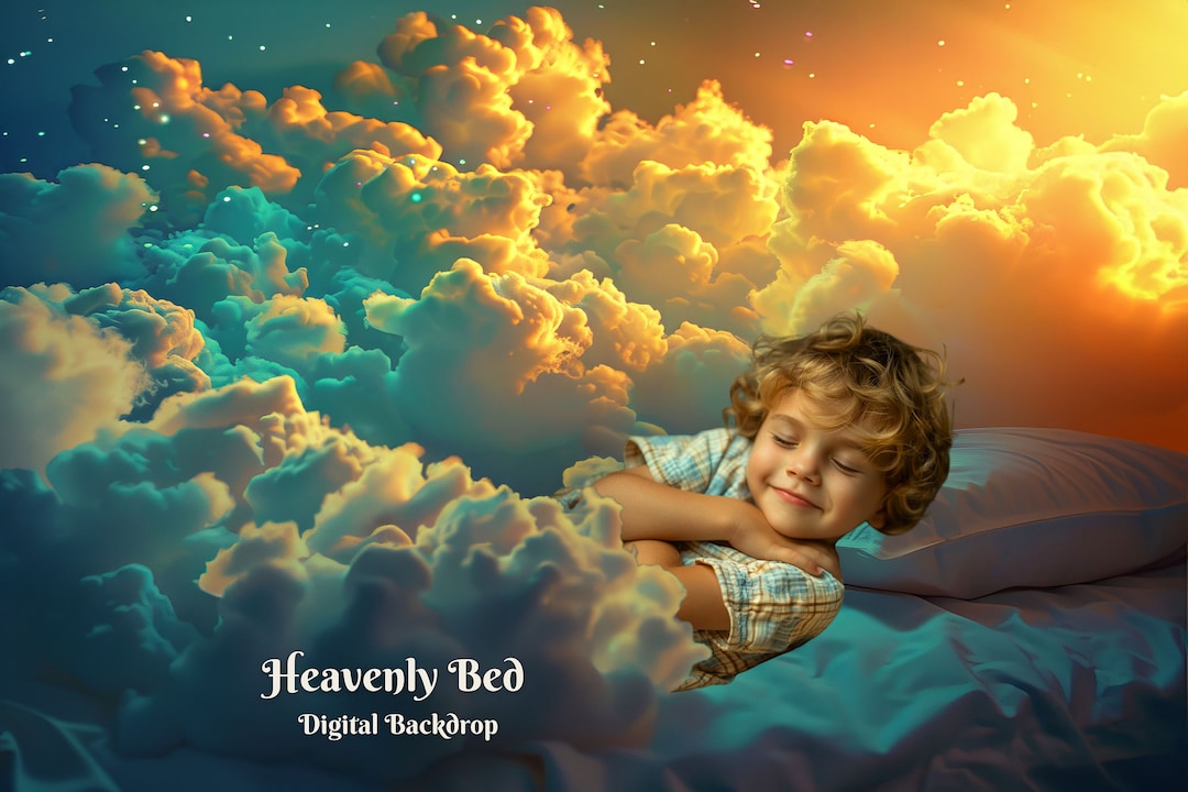 Heavenly Bed Digital Backdrop Sweet Dreams Photography Background for ...