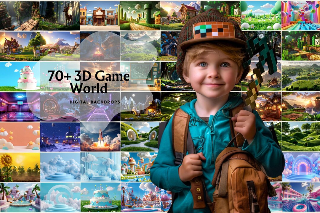 70+ 3D Game World Digital Backdrop for Computer Game Composite Images ...