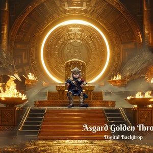 Asgard's Golden Throne Digital Backdrop Royal Palace of Valaskjalf ...