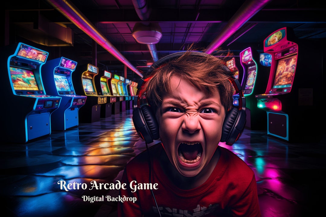 Retro Arcade Game Digital Backdrop for Old Arcade Machine Composite ...