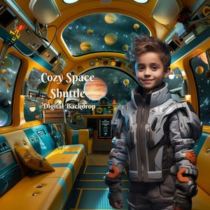 Cozy Space Shuttle Digital Backdrop for Advanced Future Technology Composite Images for Space ...