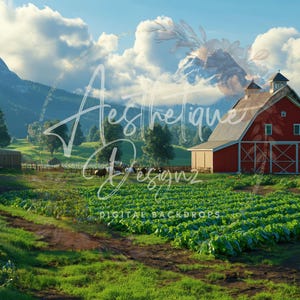 Barn on a Farm Digital Backdrop Red Barn in a Ranch Photo Background ...