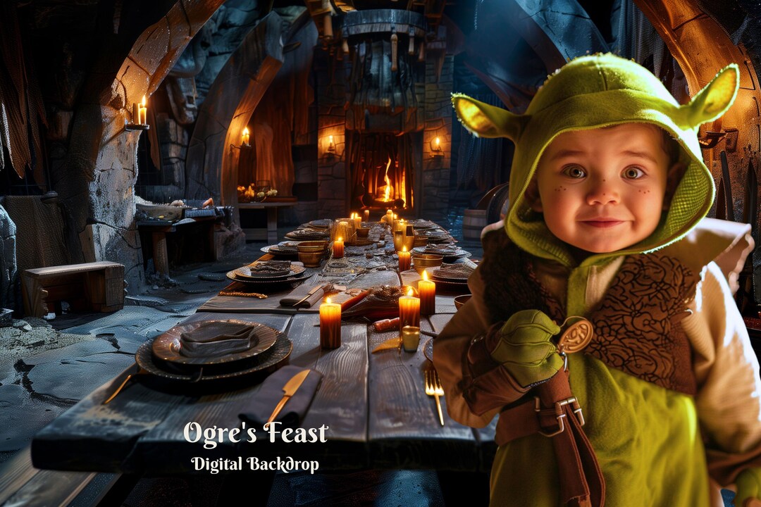Ogre's Feast Digital Backdrop Dungeon Banquet Photo Background Medieval ...
