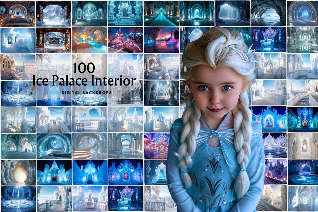 100 Ice Palace Interior Digital Backdrop Magical Winter Digital ...
