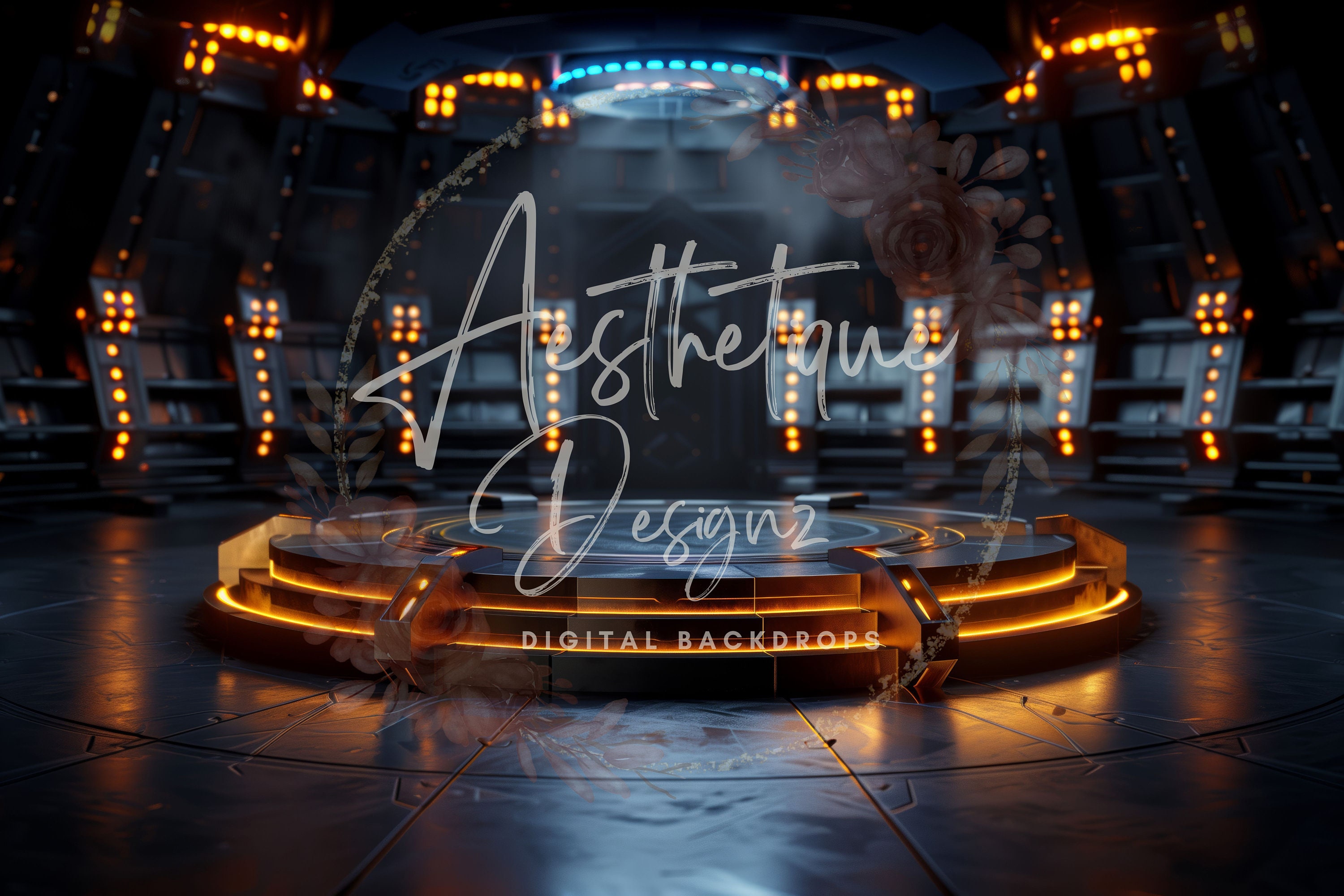 Futuristic Stage Digital Backdrop for Street Boxers Composite Images ...