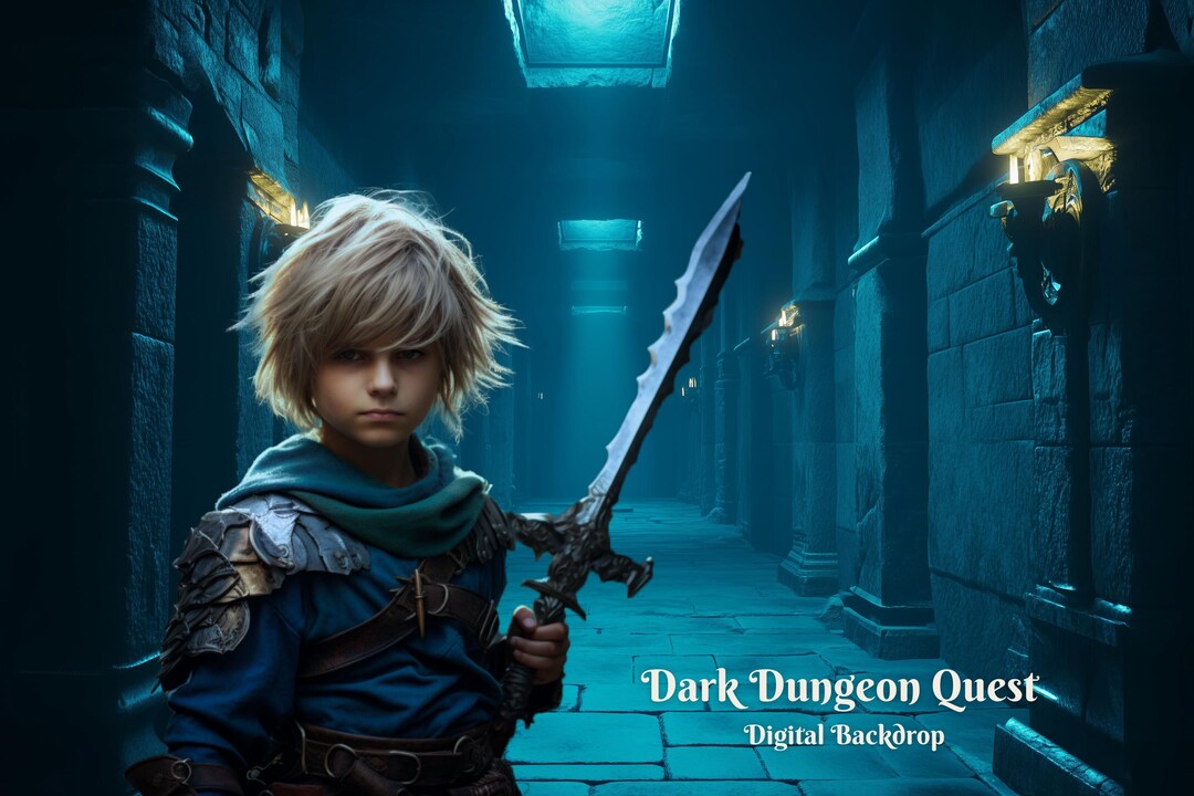 Dark Dungeon Quest Backdrop Dungeon Alley Digital Background for Boss ...