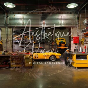 Mechanic's Garage Digital Backdrop Car Technician Photography ...
