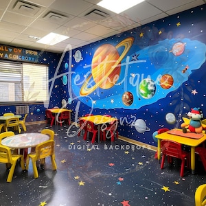 Planetary Sky Nursery Room Digital Backdrop Kindergarten Photo ...