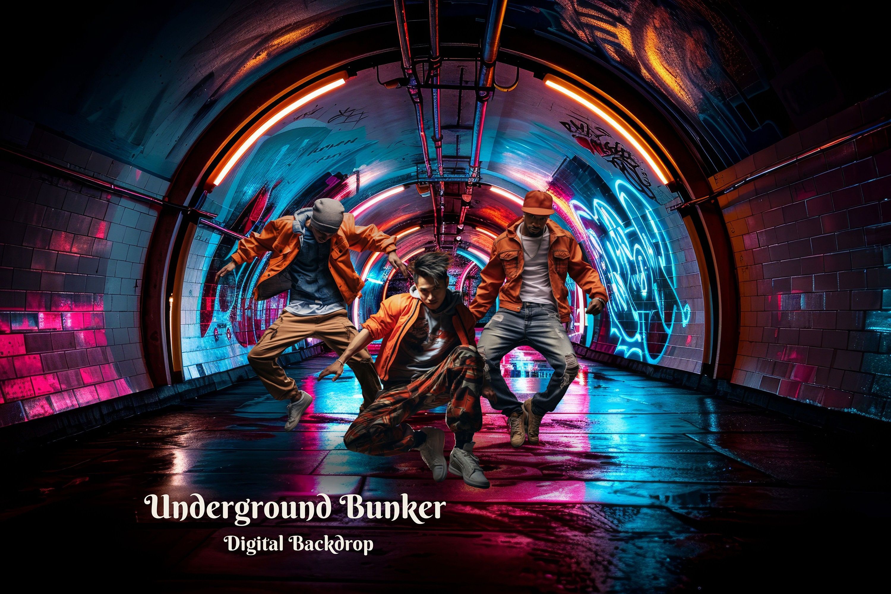 Underground Bunker Digital Backdrop for Street Dancers Composite Images ...